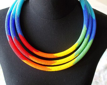 Colorful necklace | Etsy