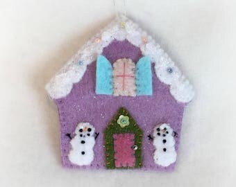 DIY Felt Gingerbread House Ornament Kit-Felt Christmas
