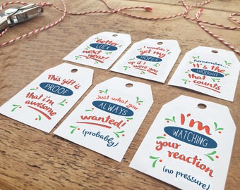 Funny christmas tags | Etsy