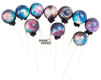 Sparko Sweets Galaxy Lollipops Star Designs 10 Pieces with