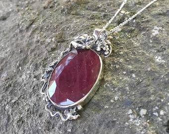 Natural ruby pendant | Etsy