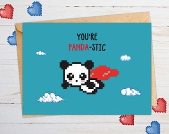 Panda card | Etsy