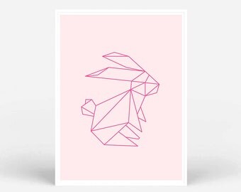 Geometric rabbit | Etsy