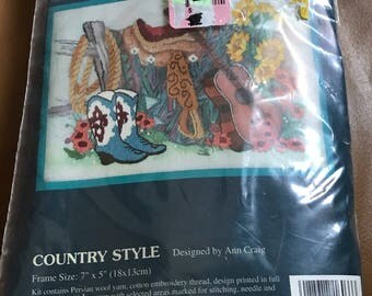 Vintage crewel kit | Etsy