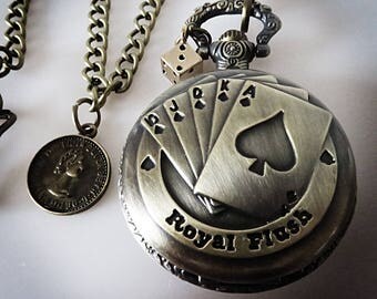 Poker pocket watch | Etsy
