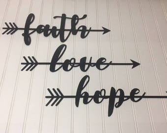 Faith hope love sign | Etsy