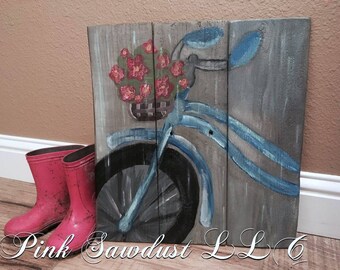 Bicycle painting | Etsy