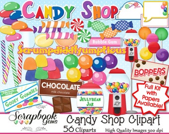 Candy shop clipart | Etsy