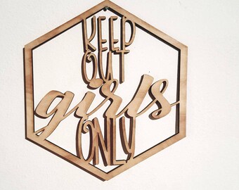 Girls only sign | Etsy