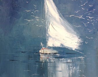 Sailboat paintings | Etsy