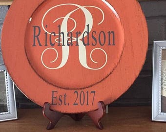 Monogrammed plate | Etsy