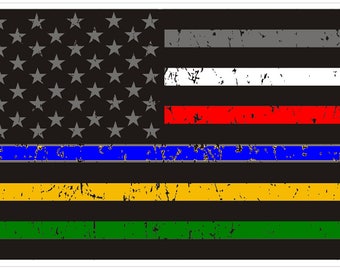Thin blue line decal | Etsy