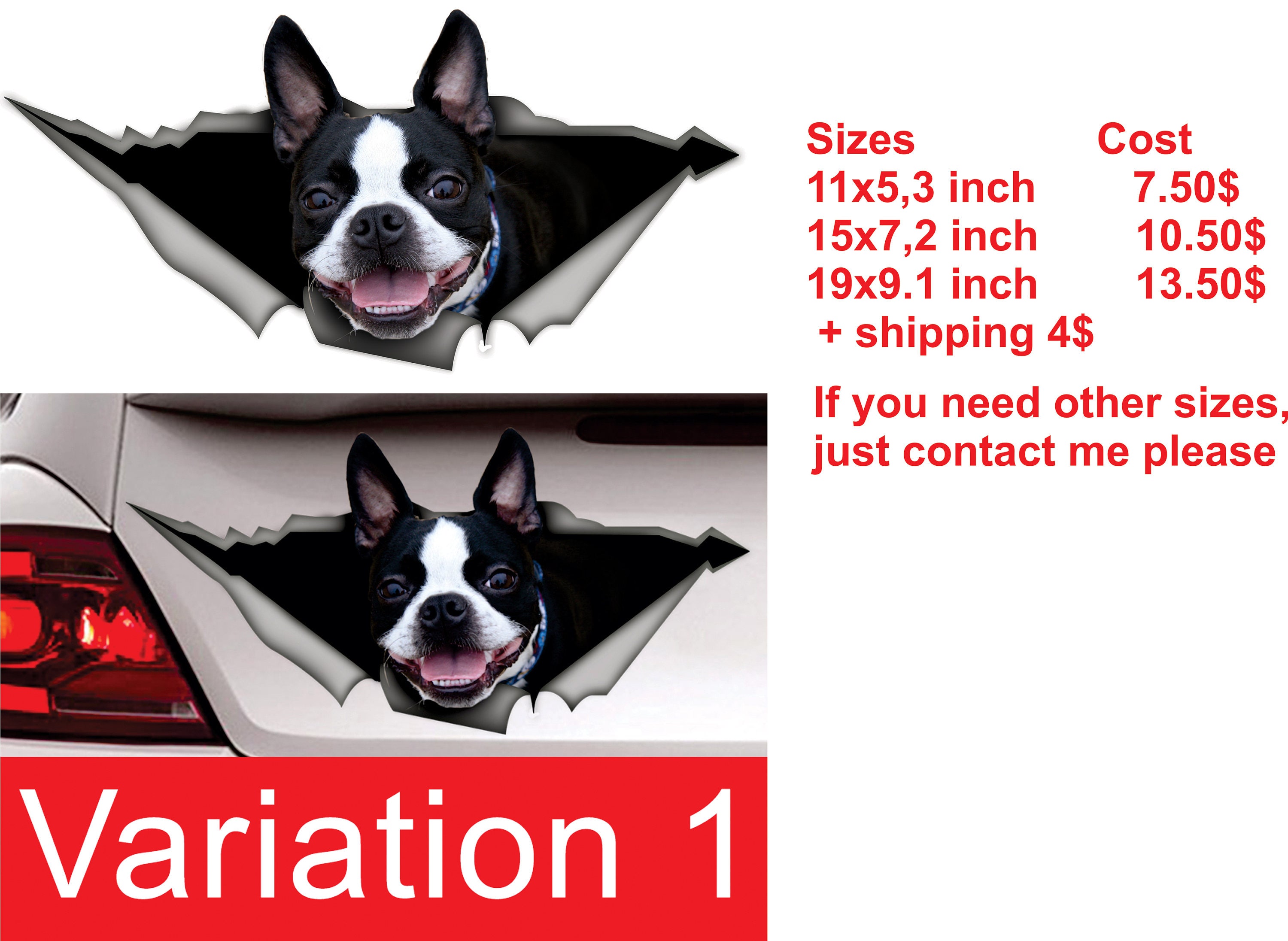 Boston Terrier decal dog car decal Vinyl decal car