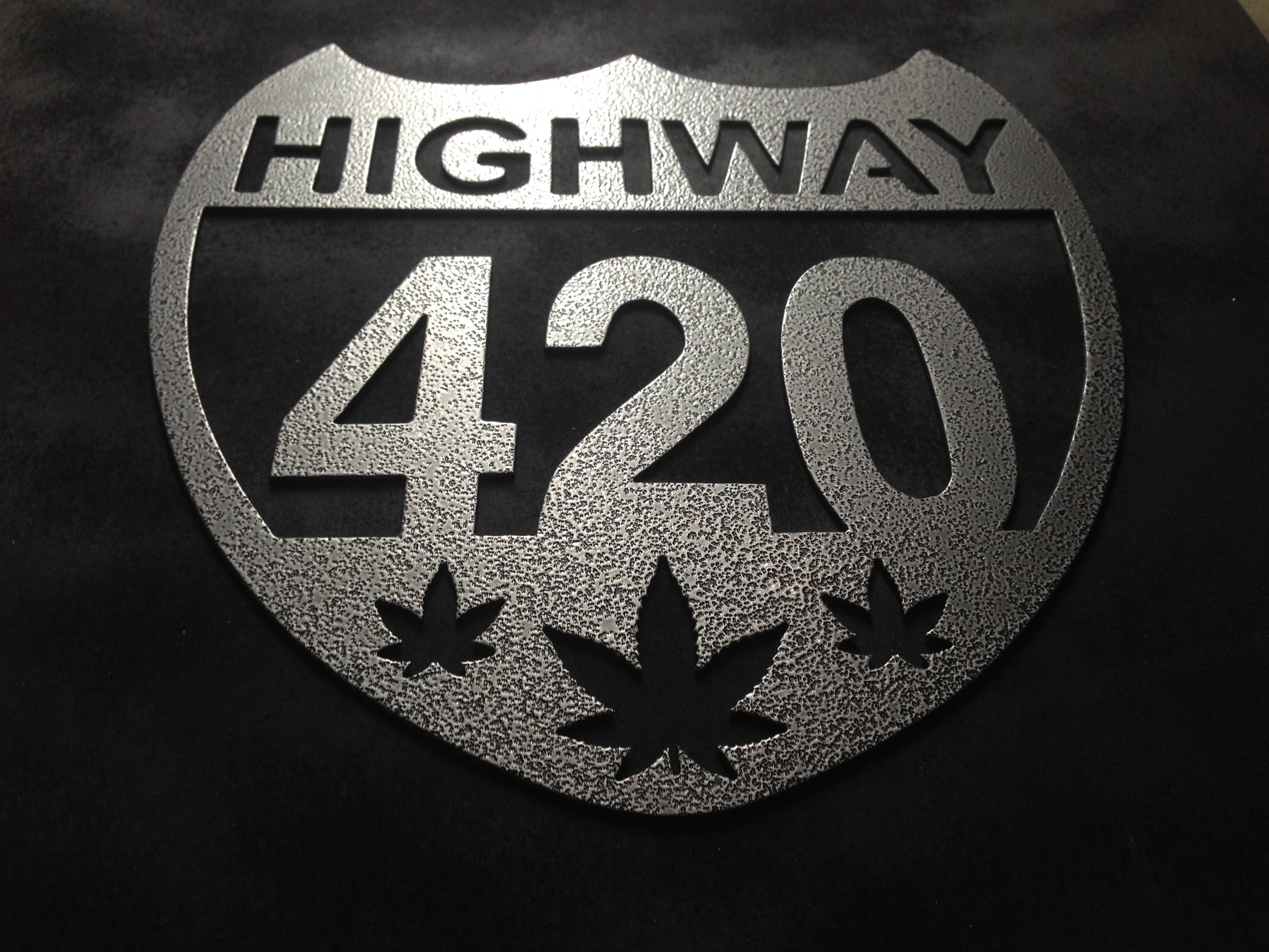 HIGHWAY 420 Marijuana Metal Sign Don't Panic