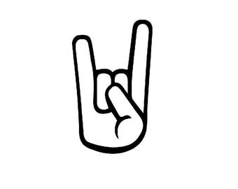 Rock hand sign | Etsy