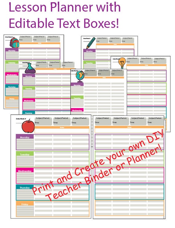 Free printable teacher lesson planner - elegantsata