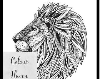 Zentangle lion | Etsy