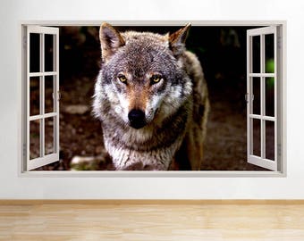 Wolf wall decal | Etsy