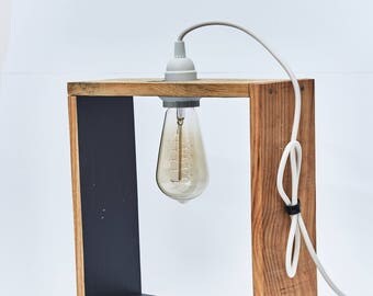 Unusual Wooden Table Lamp Square Cube Molecular Molecule Desk