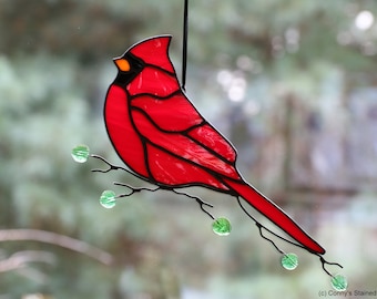 Stain glass cardinal | Etsy