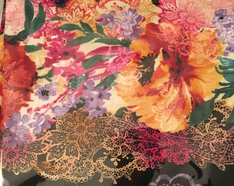 Border print fabric | Etsy