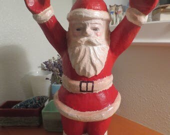 Paper mache santa | Etsy