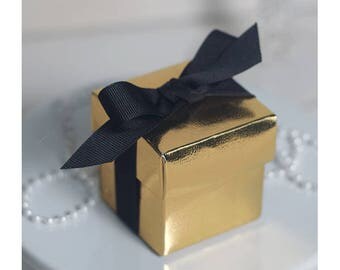 Gold favor box | Etsy