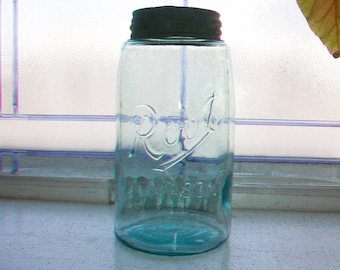 Antique Pint Canning Jar Schram Automatic Sealer Circa 1904