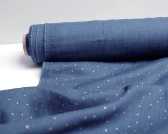 Blue linen fabric | Etsy