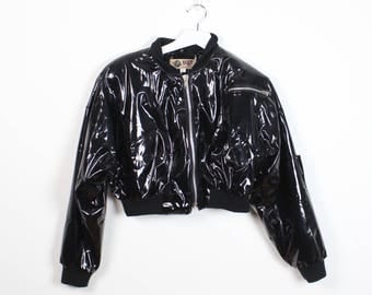 Black vinyl jacket | Etsy