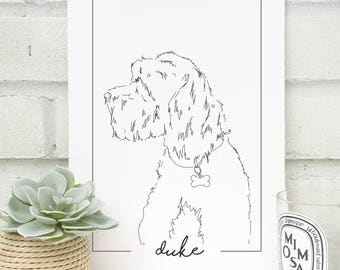 Dog line drawing | Etsy