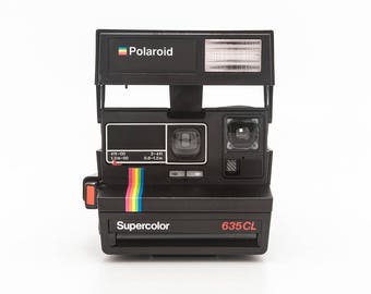Vintage Polaroid OneStep SX-70 White Rainbow Stripe Instant