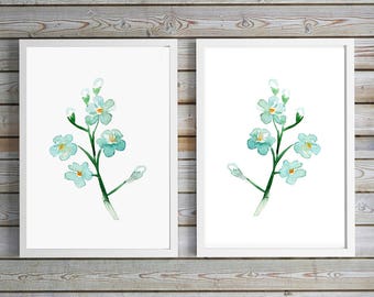 Forget me not art | Etsy