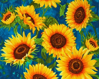 Sunflower fabric | Etsy