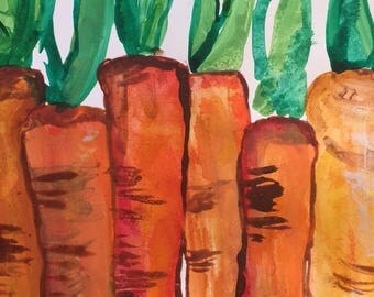Carrot painting | Etsy