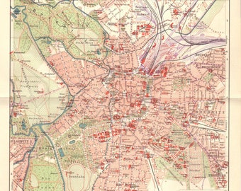 Vintage germany map | Etsy