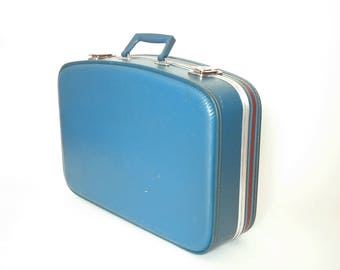 Striped suitcase | Etsy