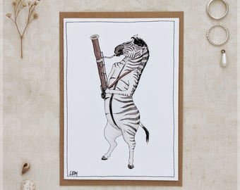 Slinking Wolf signed and matted print of original ink and