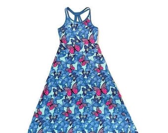 Blue butterfly dress | Etsy