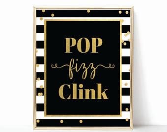 Pop fizz clink sign | Etsy