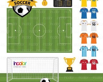 SOCCER BOYS Digital Clipart Set Soccer Clipart Play
