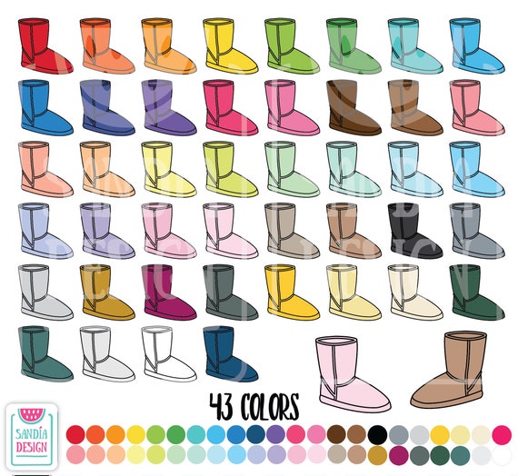43 Doodle Ugg Boots Clipart. Personal and comercial use.