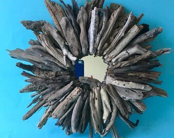 Wood sunburst mirror | Etsy