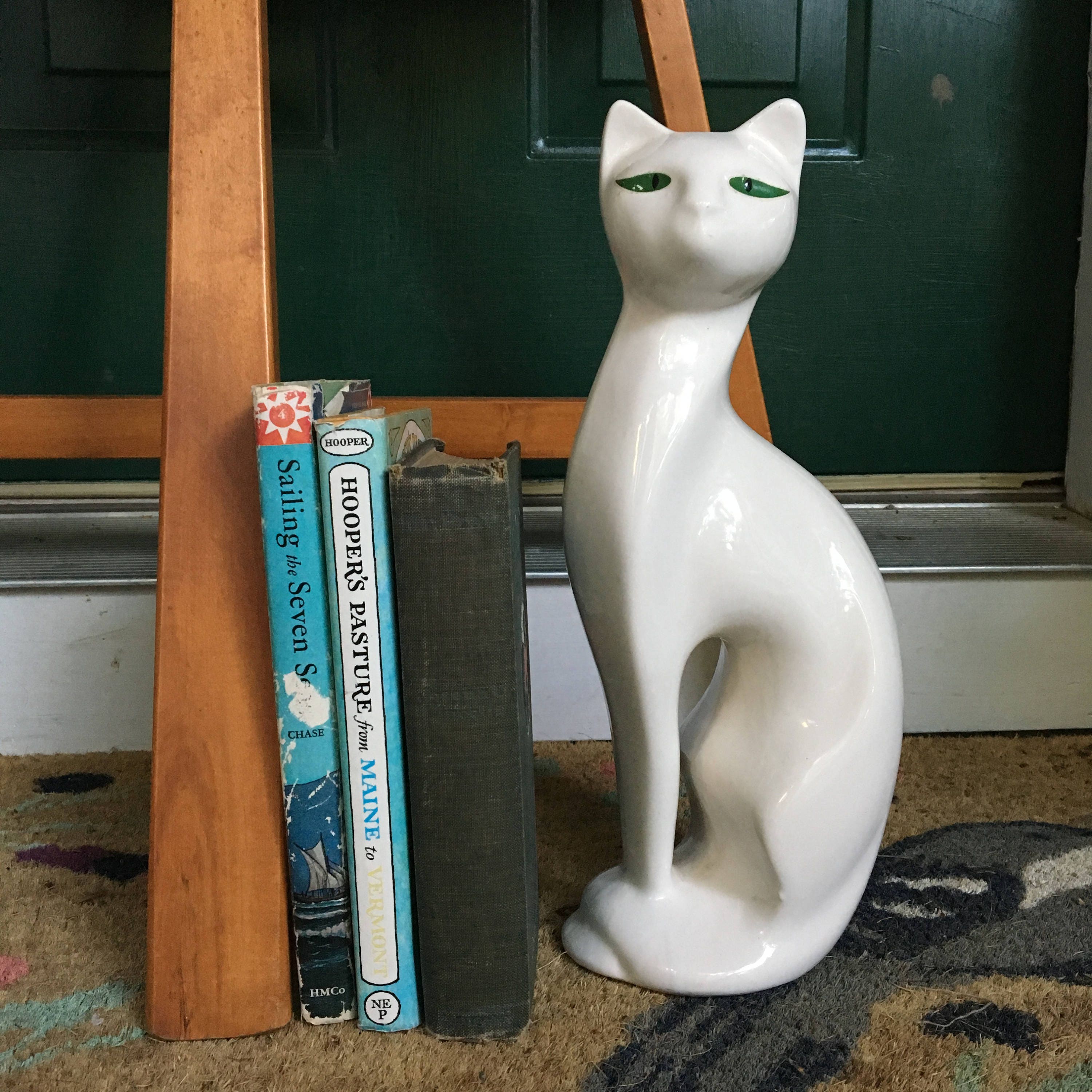 Vintage Siamese Cat Figurine, Tall Ceramic Cat, Vintage Cat Statue ...
