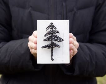 Pine tree art | Etsy