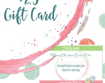 25 dollar gift card | Etsy