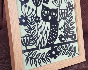 Owl papercut | Etsy