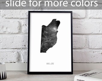Belize Map Map of Belize Belizian Art Belize Decor Belize