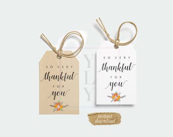 Thankful for You Circle Labels DIY Thanksgiving Gift Tags