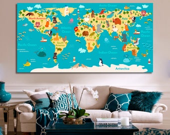 Kids world map | Etsy